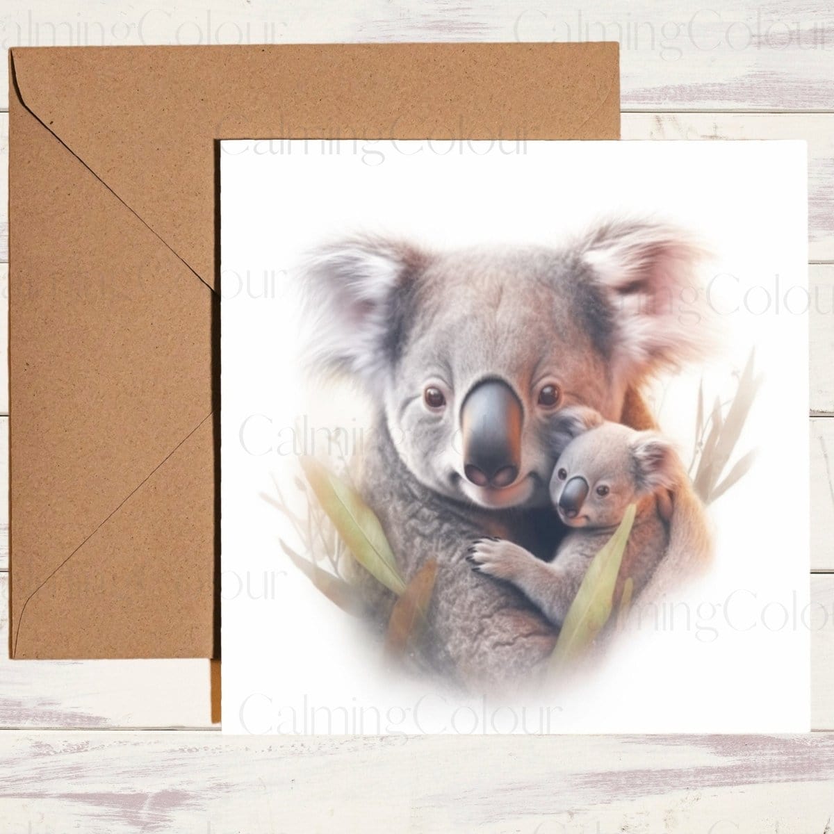 Koala Mother's Day Card | Single Card – Calming Colour